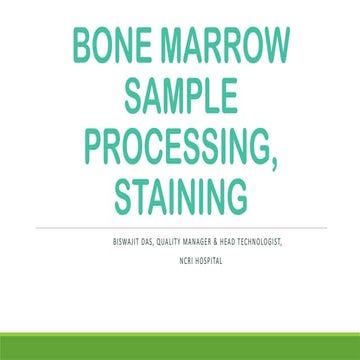 BONE MARROW sample processing, staining . | PPTX