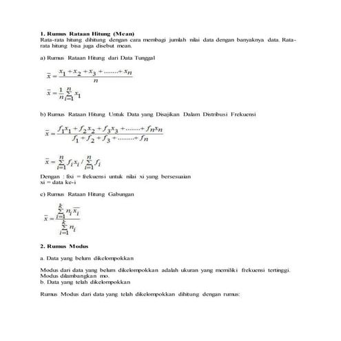 RUMUS STATISTIKA (HAFIZHAN) | DOCX