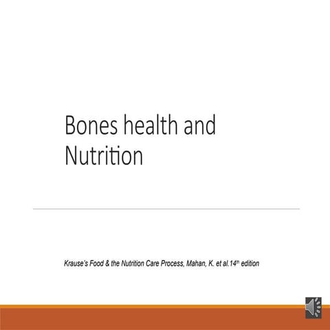 Bones Health and Nutrition Lifestyle changes | PPTX