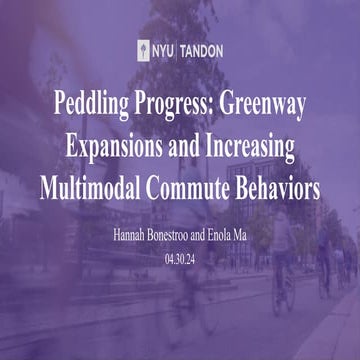 Peddling Progress: Greenway Expansions and Increasing Multimodal ...