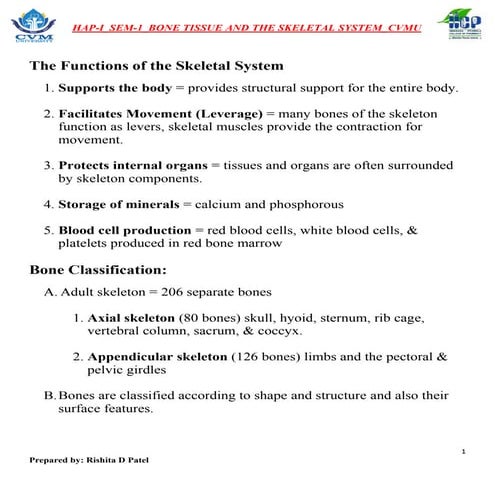 Bone tissue and the skeletal system _RDP | PDF