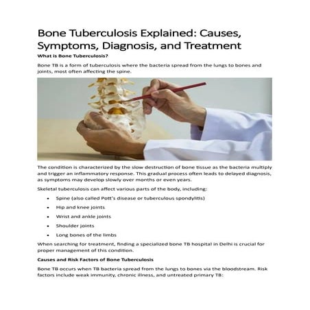 Bone Tuberculosis Explained: Causes, Symptoms, Diagnosis, and Treatment ...