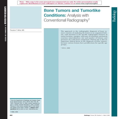 bone tumors x ray.pdfThis comprehensive review by Dr. Theodore T. Miller outlines a systematic ...