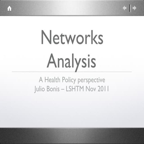 Analysis of Networks - A Health Policy Perspective | PPT