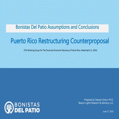 Analysis of Puerto Rico Working Group Restructuring Counterproposal 6 ...