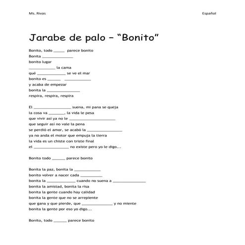 Bonito - Jarabe de palo | DOC