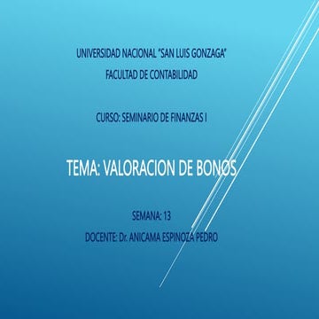 valoración de bonos | PPTX