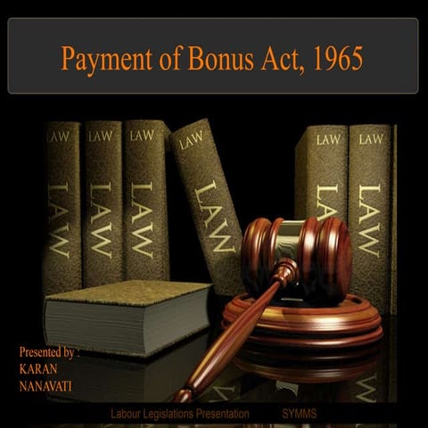 PAyment Of Bonus Act | PPT