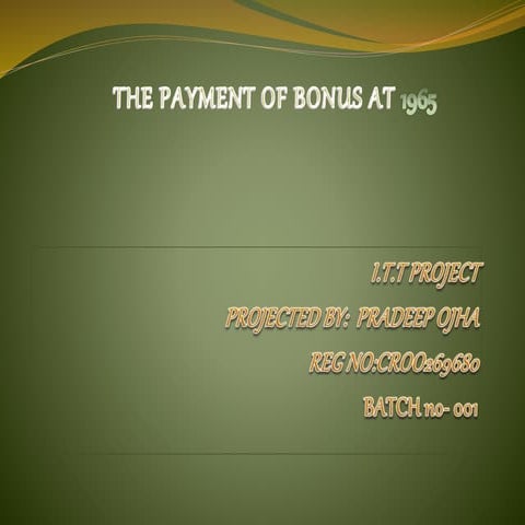 Bonus act | PPT