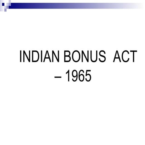 Bonus Act 1965 1 | PPT