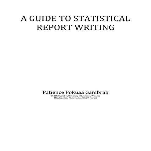 A GUIDE TO STATISTICAL REPORT WRITING | PDF