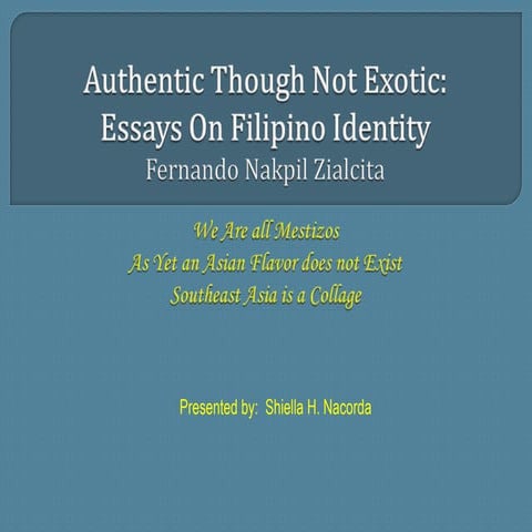 FILIPINO IDENTITY- by Zialcita | PPTX