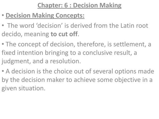 Decision making in Management | PPT