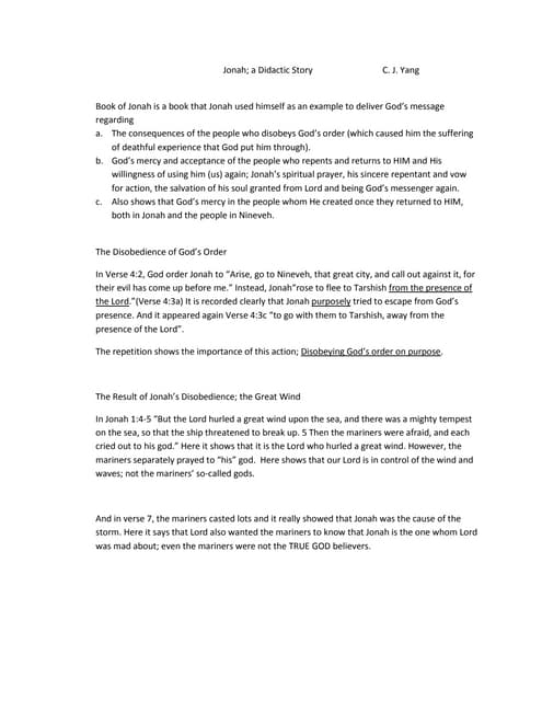 Jonah | PPT | Christianity | Religion & Spirituality