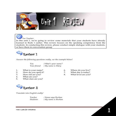 English Book unit 1 | PDF