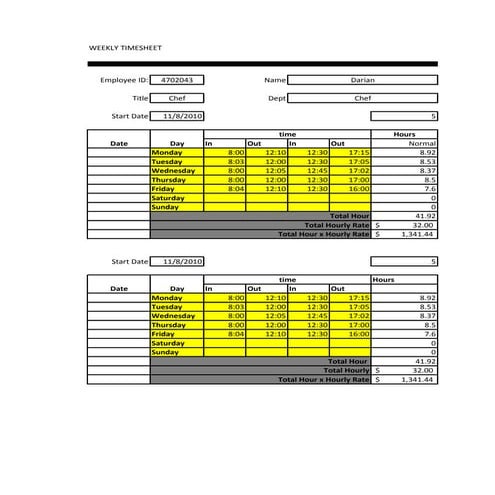 Timesheet | PDF