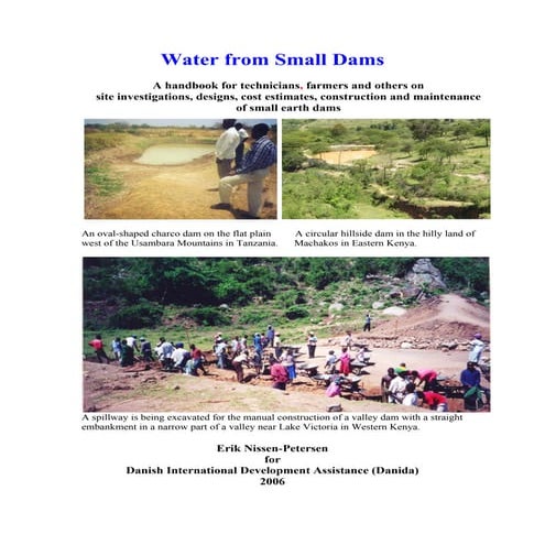 India; Water from Small Earth Dams: A Handbook For Technicians, Farmers ...