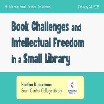 Big Talk From Small Libraries 2023: Book Challenges and Intellectual ...
