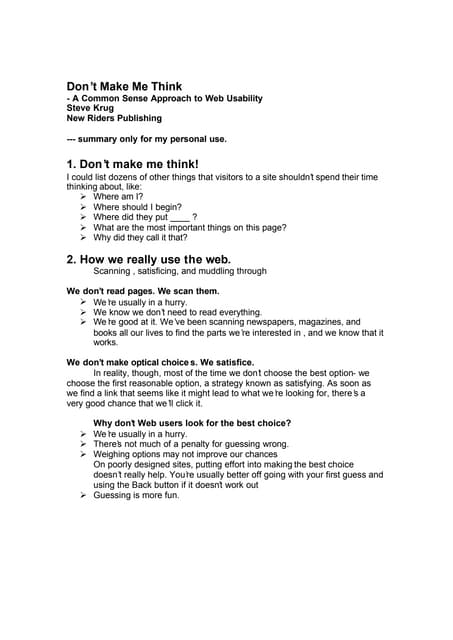 Don't Make Me Think Review | PPT