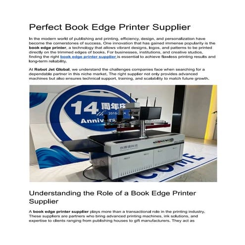 Perfect Book Edge Printer Supplier | Instant | PDF