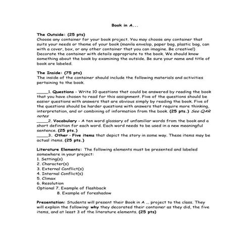 Book in a... project | PDF