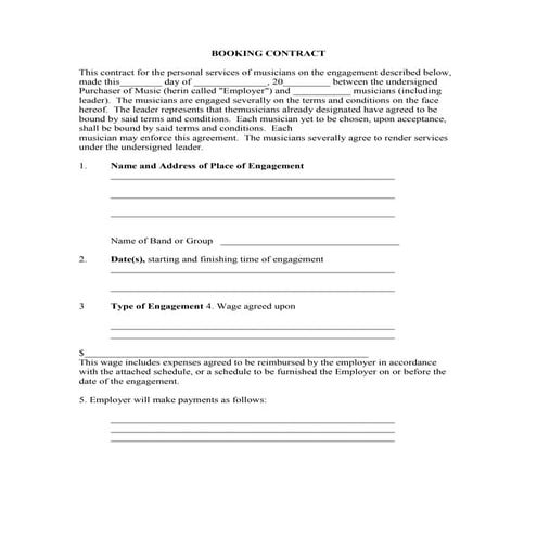Booking contract | PDF