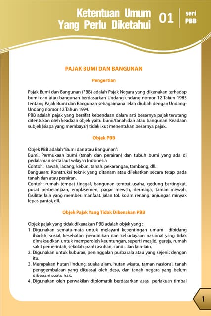 Surat Pemberitahuan Objek Pajak SPOP | PDF