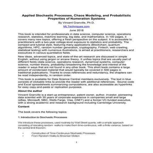 Applied Stochastic Processes, Chaos Modeling, and Probabilistic ...