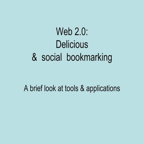 Bookmarking Delicious | PPT