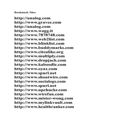 Bookmark sites | DOCX