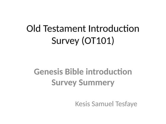 The book of genesis | PPTX