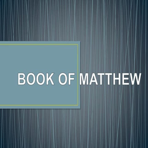Book of Matthew | PPTX