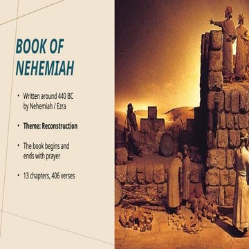 Book of nehemiah complete Bible study by Rhema Joy Sharath | PPTX