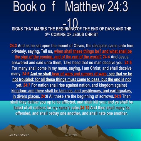 Proof of Biblical End of Times | PPS