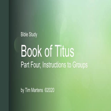 The Book of Titus - Part Four | PPT