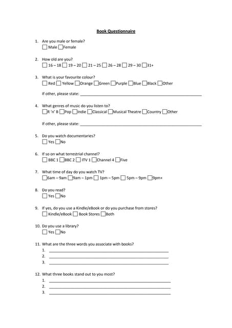 Perfume questionnaire | DOC