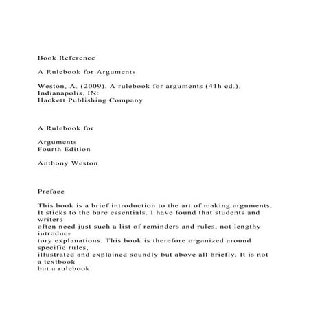 Book Reference A Rulebook for Arguments Weston, A. (20.docx