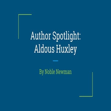 Author Spotlight: Aldous Huxley | PDF