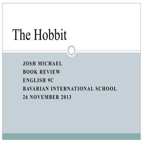 Book report 9c_26november13_the_hobbit_michael | PPT