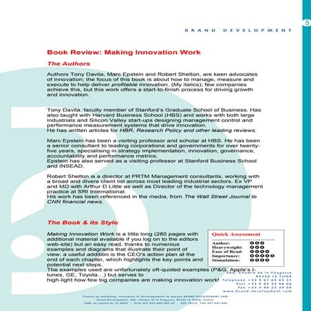 Book Review Making Innovation Work | PDF