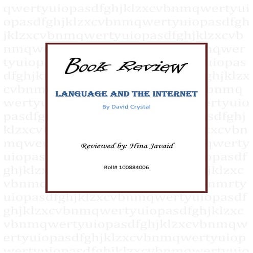 Book review of language and the internet | DOCX