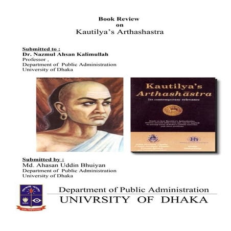 Book review on kautilya’s arthashastra | DOC