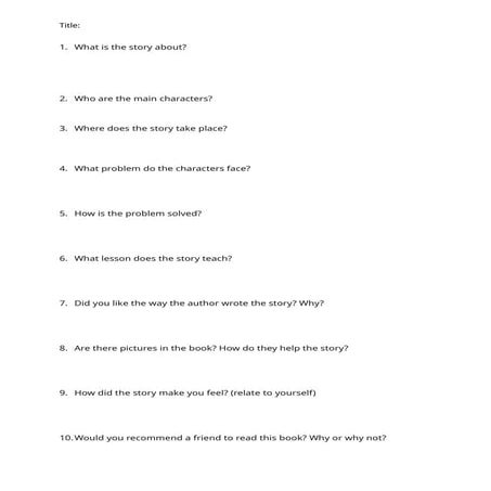 Book review questions for nilam competition | DOCX