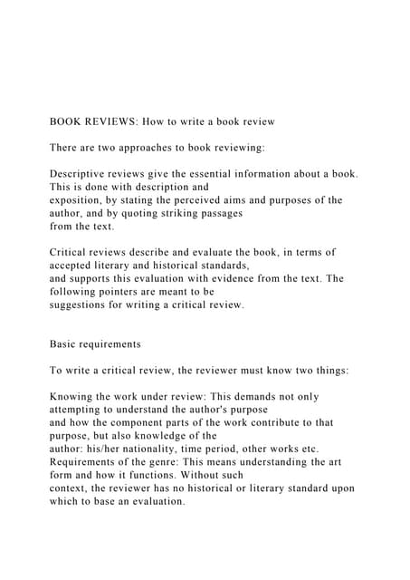 Writing a Critique | PPT