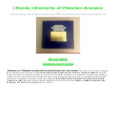 ( Books ) Elements of Vibration Analysis