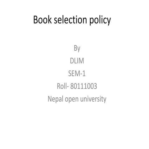 book selection policy NOU DLIM Book .pptx