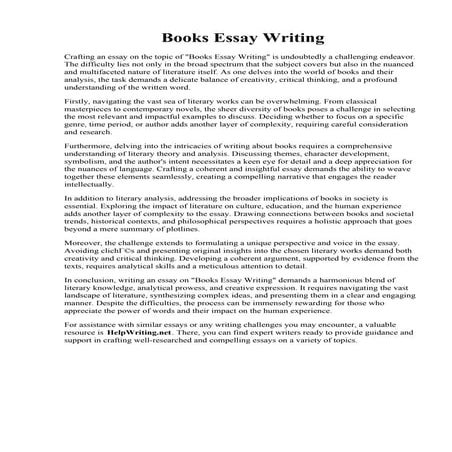Books Essay Writing | PDF