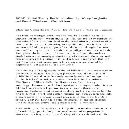 BOOK Social Theory Re-Wired edited by Weley Longhofer and Daniel | DOCX