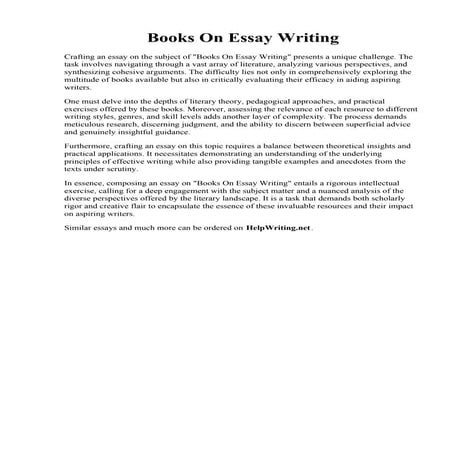 Books On Essay Writing | PDF