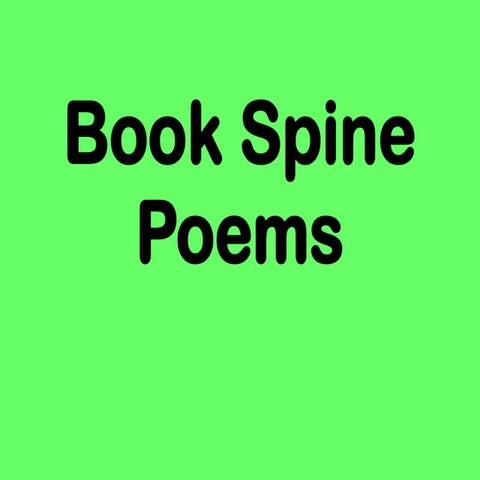 Book spine poems | PPTX | Poetry | Books and Literature